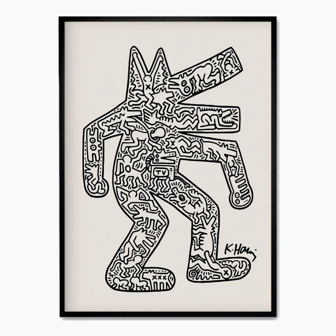 Keith Haring Wolf Exhibition Poster Keith Haring Museum Print Vintage ...