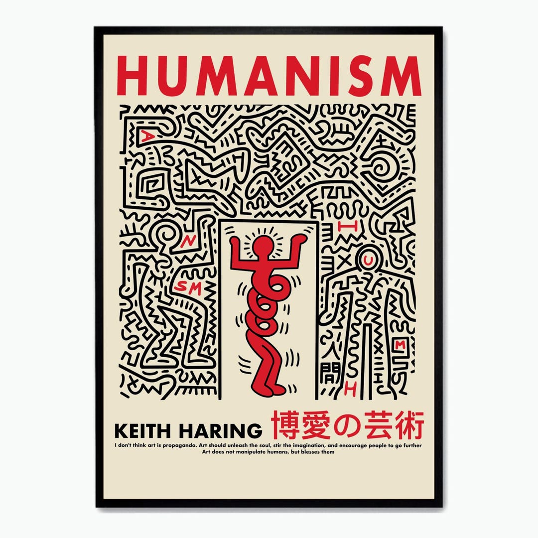 Keith Haring Humanism Exhibition Poster Keith Haring Museum Print ...
