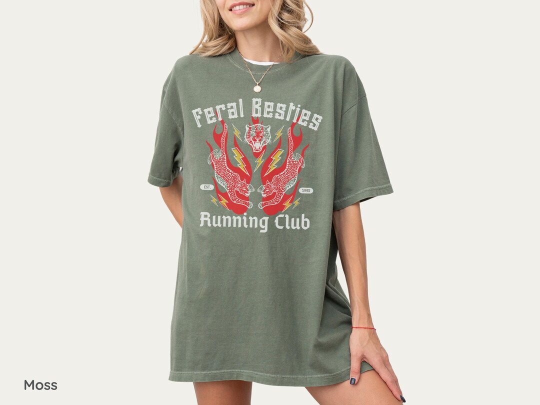 Feral Bestie Matching Running Shirt, Funny Gifts for Runners, Runner ...