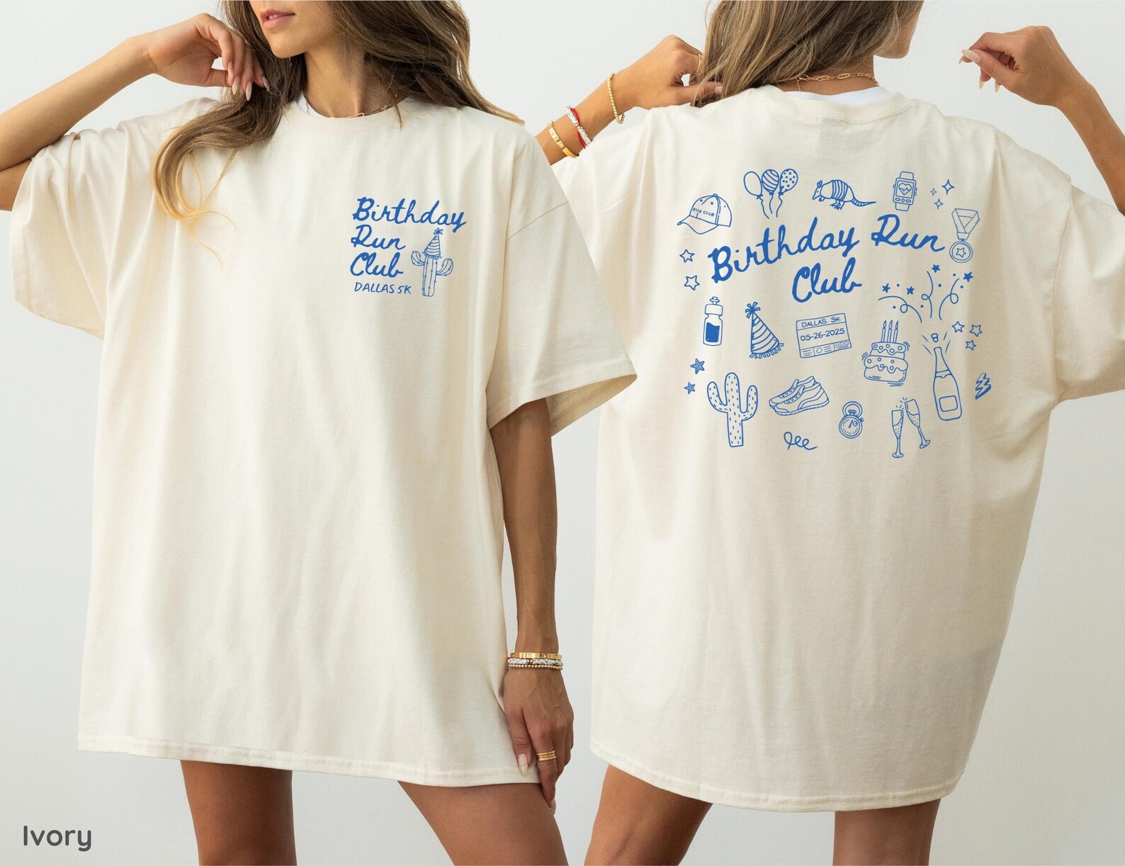 Personalized Birthday Running Club Doodle Shirt, 5K 10K Half Marathon ...