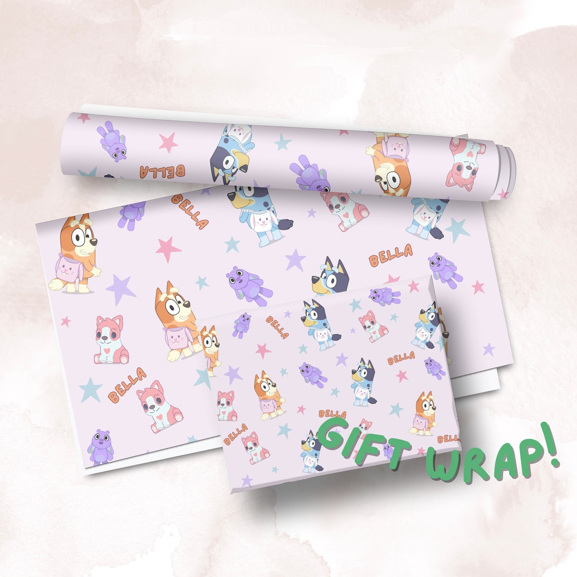 Custom Bluey Gift Wrap for Girls Bluey Birthday Gift Wrapping Paper ...