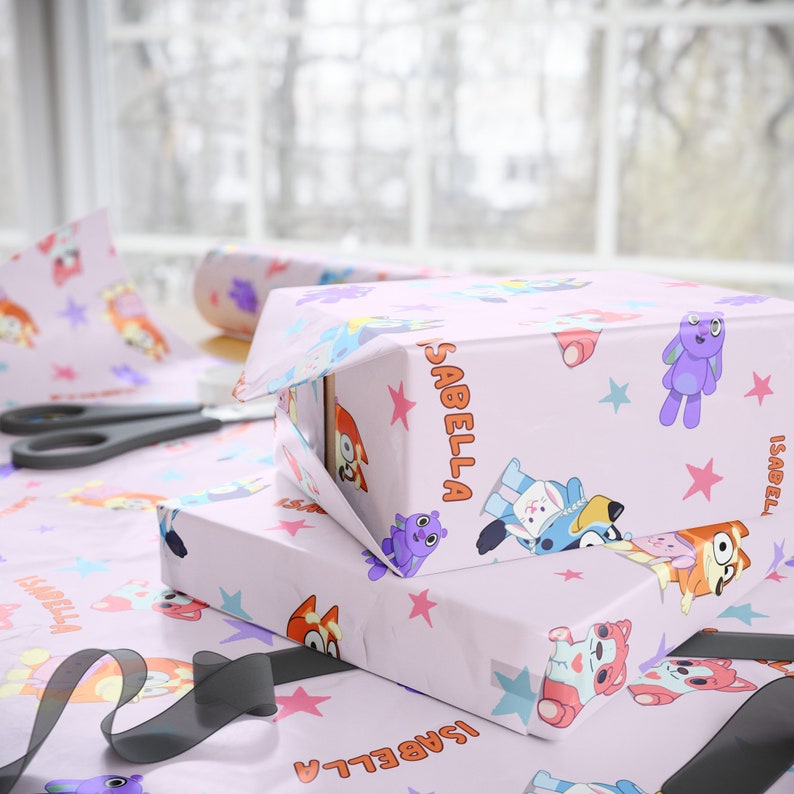 Custom Bluey Gift Wrap for Girls Bluey Birthday Gift Wrapping Paper ...