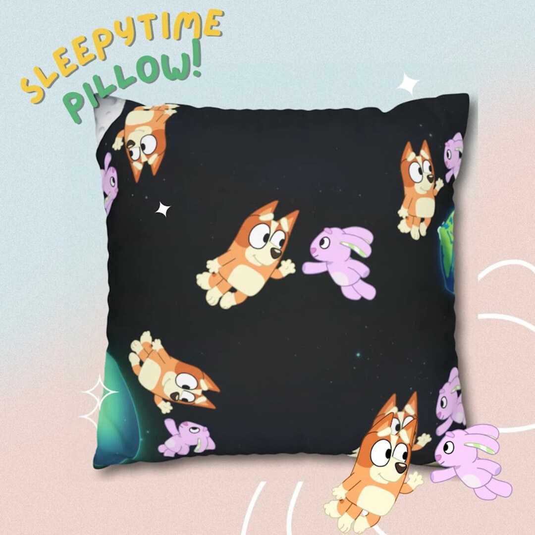 Bluey Kids Pillow Bluey Themed Room Decor for Kids Blue Dog Cartoon ...