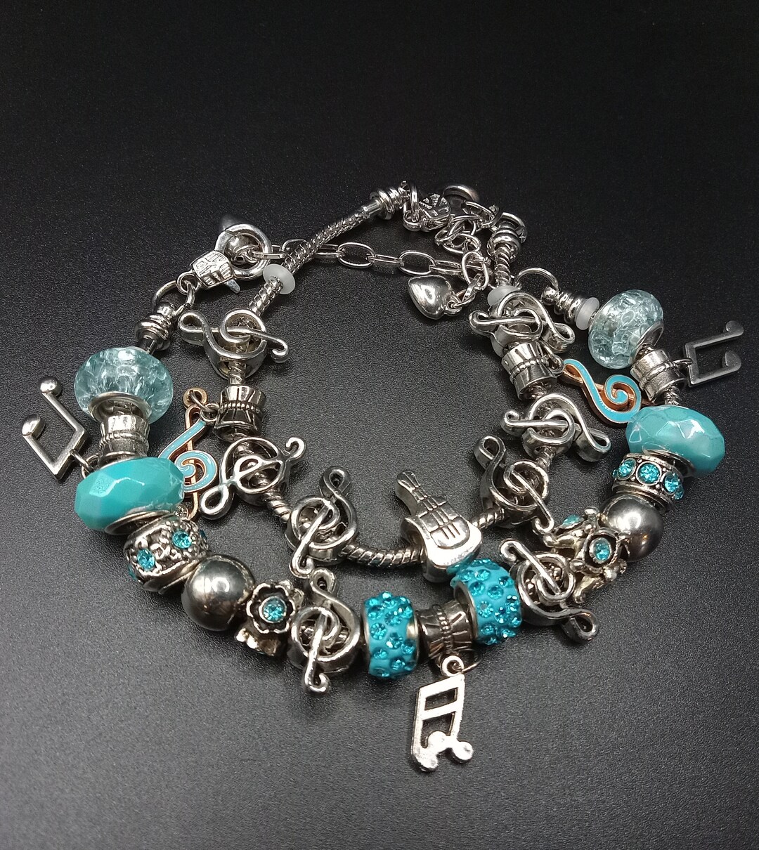 Music Notes Pandora-style Bracelet Set - Etsy