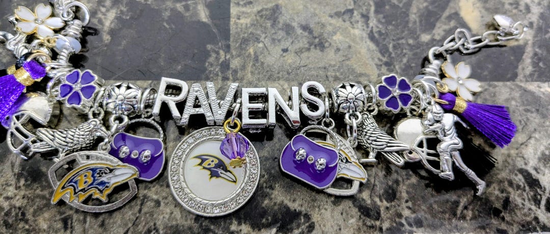 Baltimore Ravens Charm Bracelet (STYLE A) - Etsy