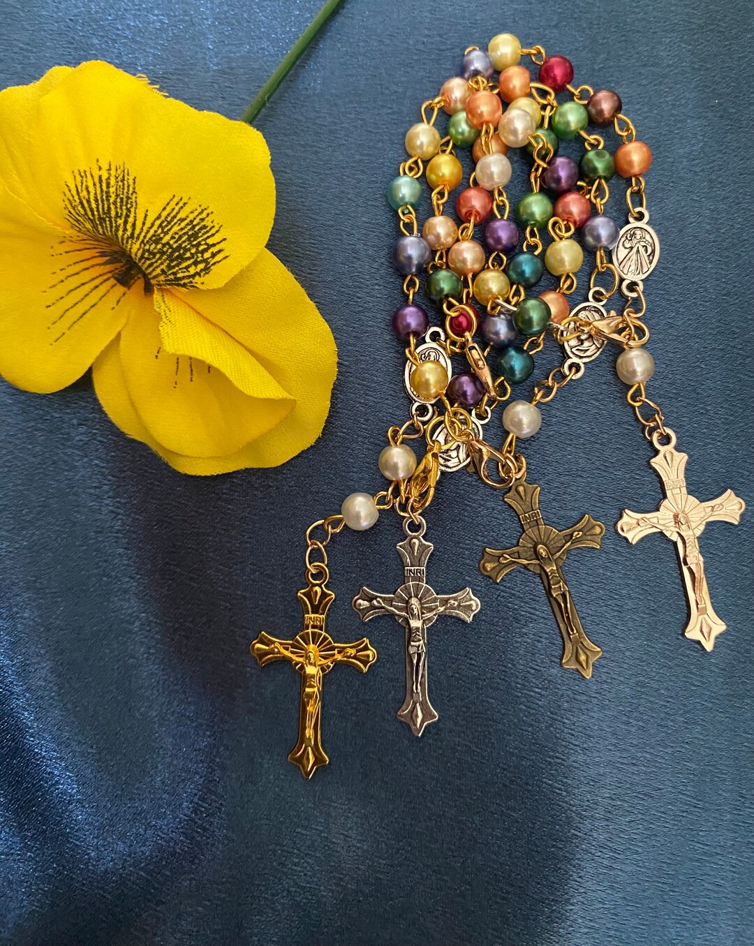 Elegant Colorful Mini Rosaries With Pearlized Beads – Cursillo ...