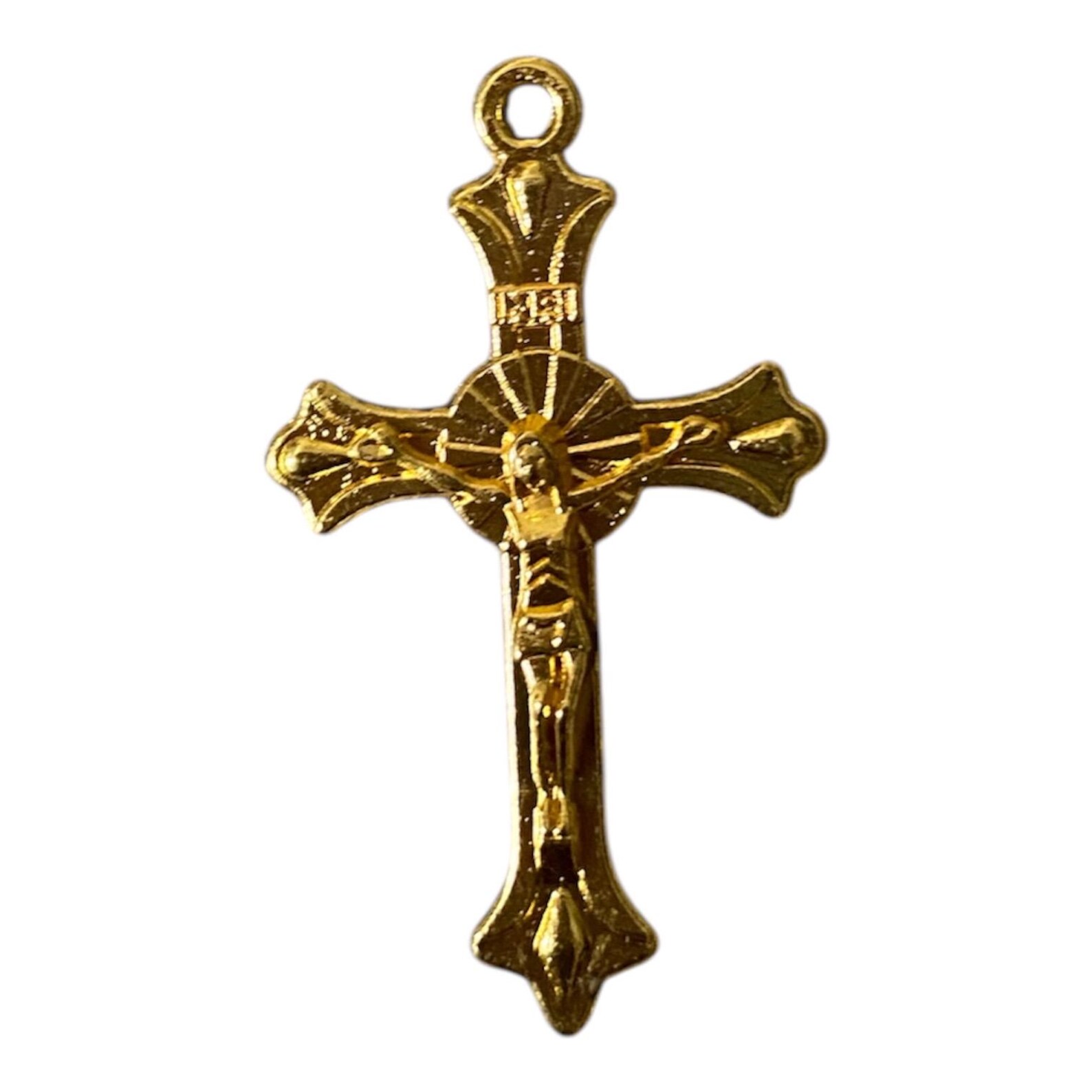 St. Benedict Crucifix Keychain: Natural Stone 3 Bead Chaplet, Sacred ...