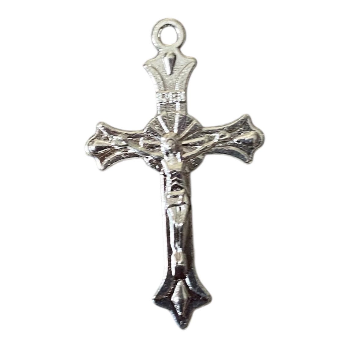 St Benedict Crucifix Keychain Natural Stone, 3-bead Chaplet, Catholic ...