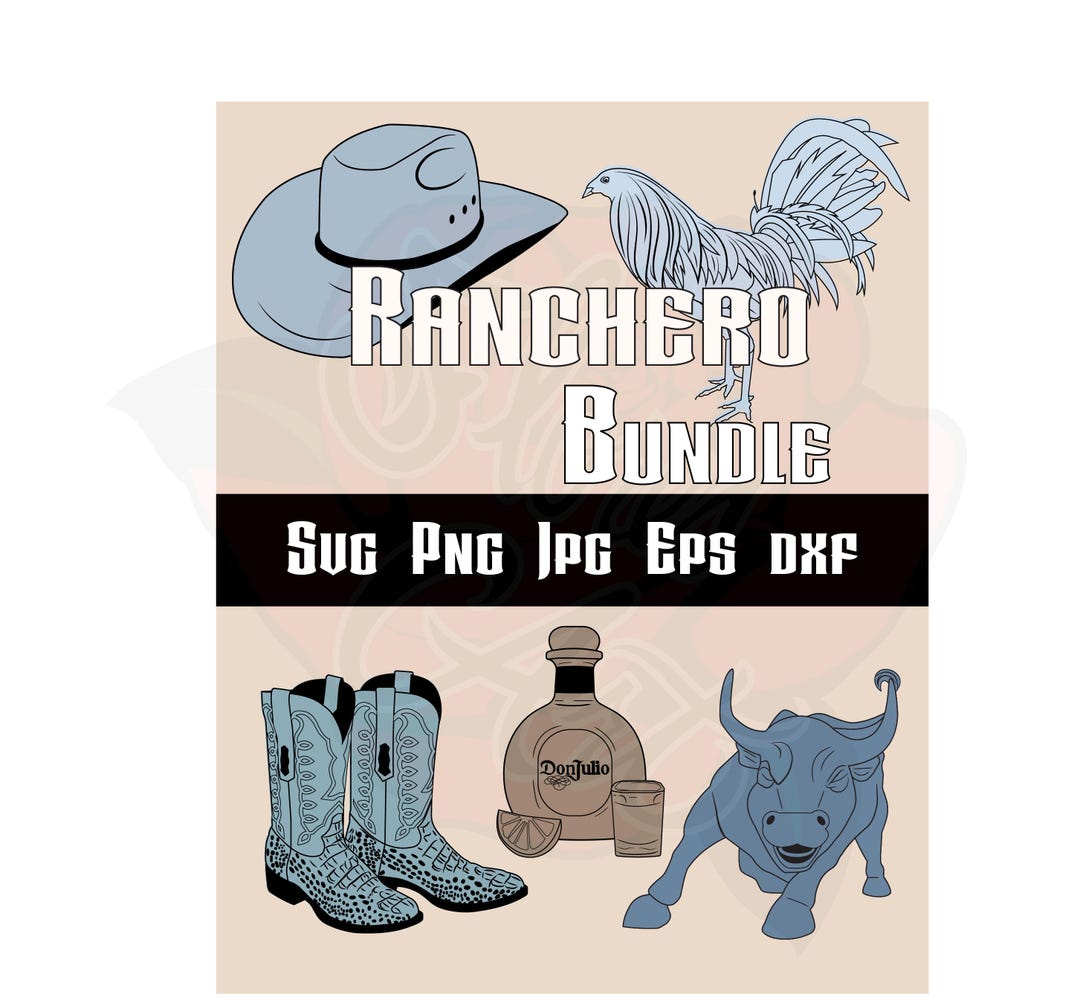Ranchero Bundle Clip Art/png/svg / Mexicano /cowboy Boots / Cowboy Hat ...