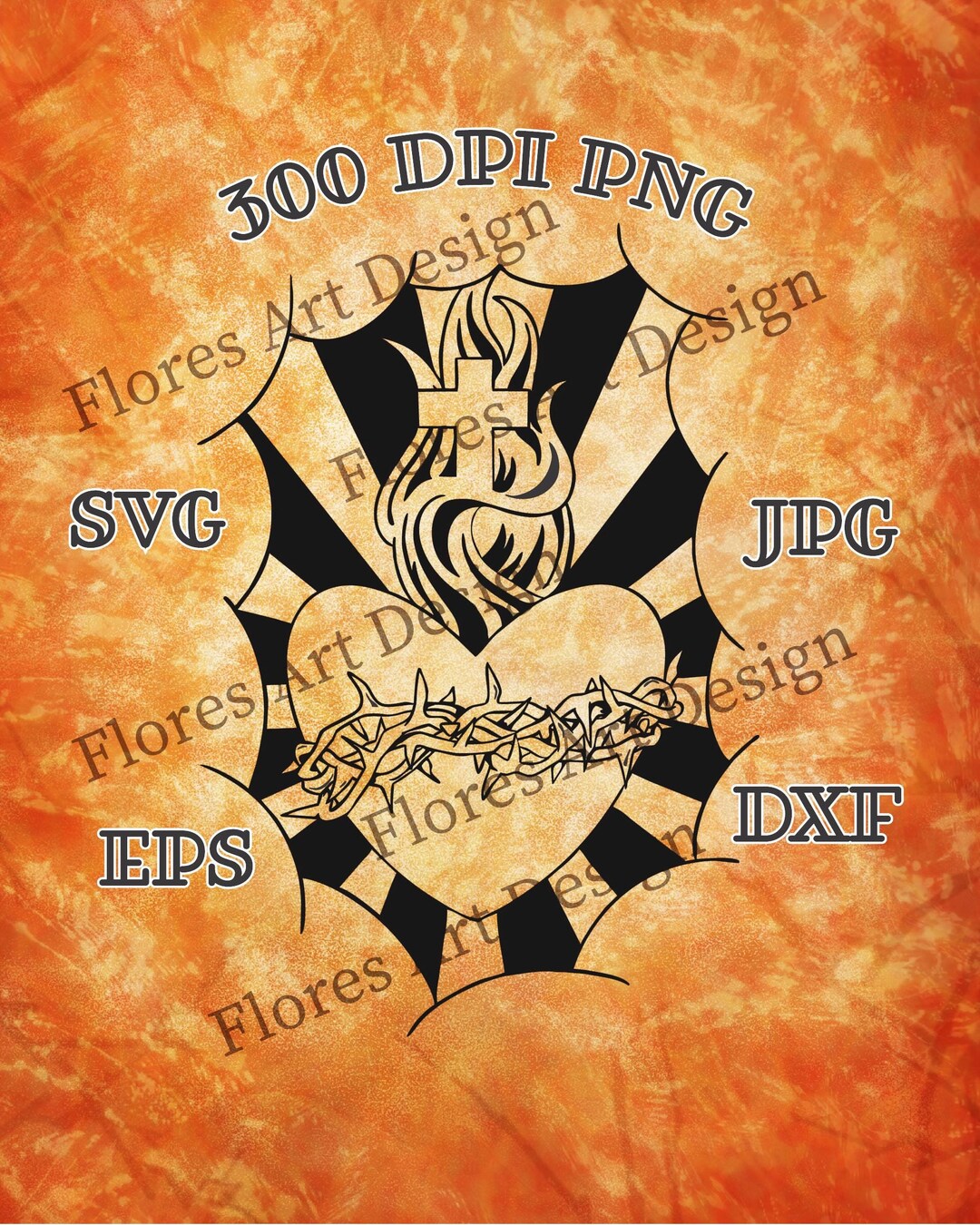 Sacred Heart/ Sacred Heart SVG/ Png /dxf/ Sacred Heart Cut File ...