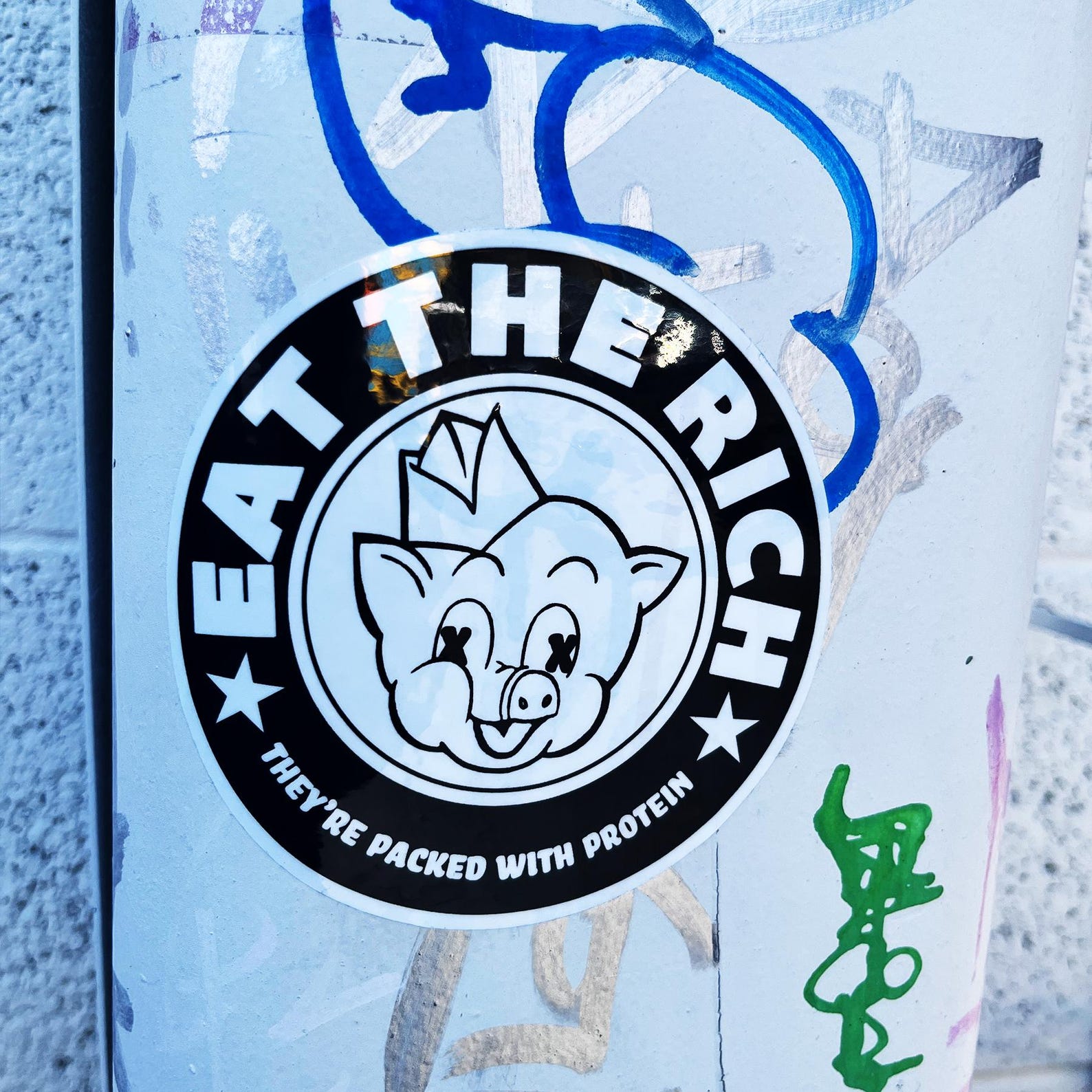 Eat the Rich Sticker | Street Art Slap Stickers - Etsy