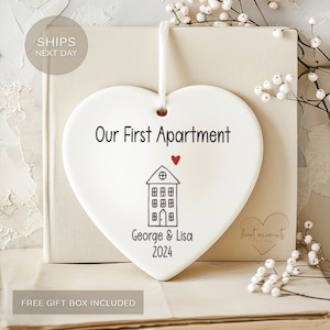 Personalized Our First Apartment Christmas Ornament - Custom Line Art Christmas Ornament With ...