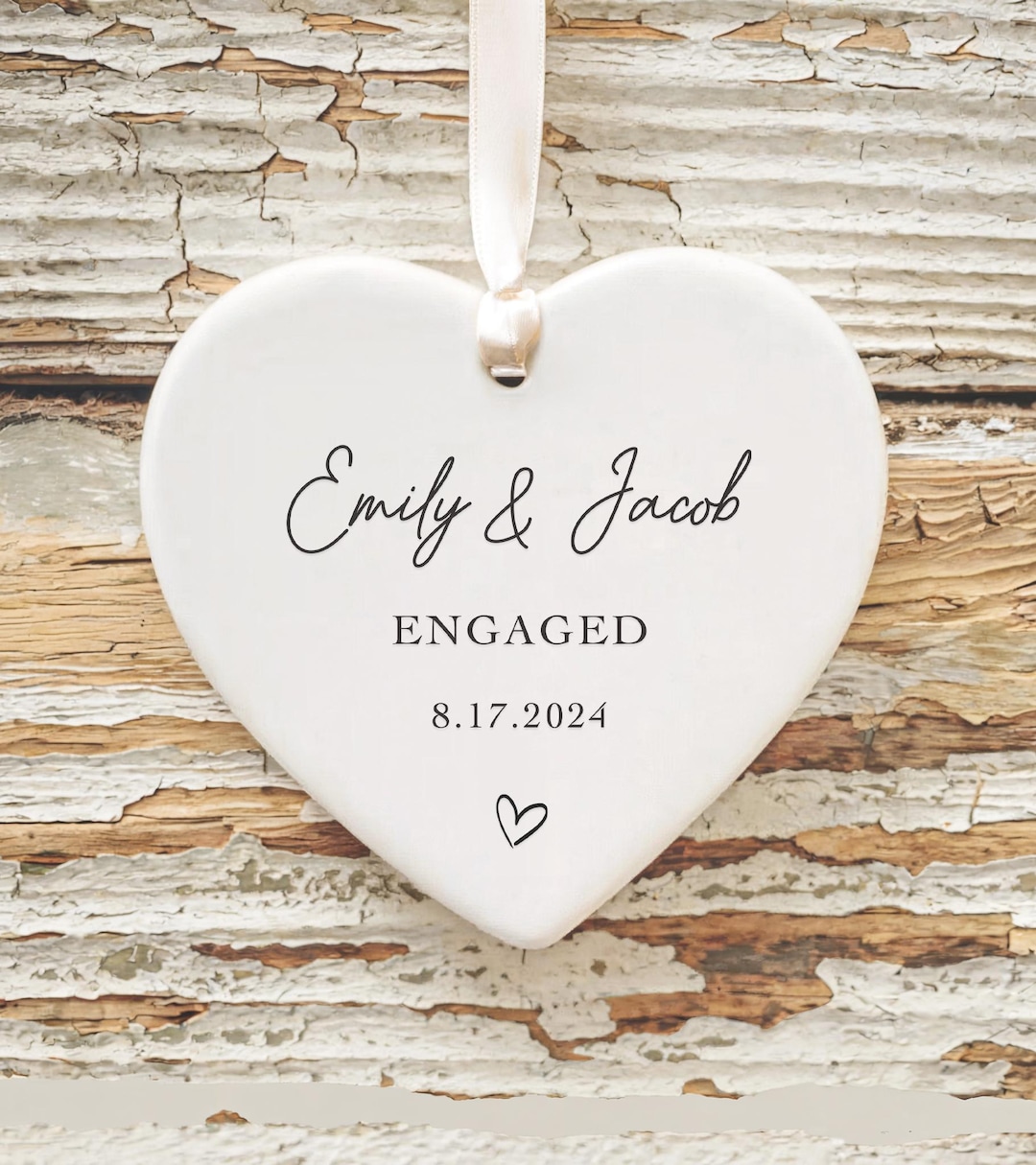 Engaged Ornament 2025 Custom Engagement Ornament With Names & Date ...