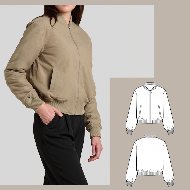 Bomber Jacket PDF Digital Sewing Pattern [[ SIZE XL | AU16 | EU44 ...