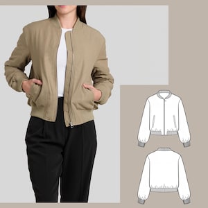 Bomber Jacket PDF Digital Sewing Pattern [[ SIZE M | AU12 | EU40 | US8 ...