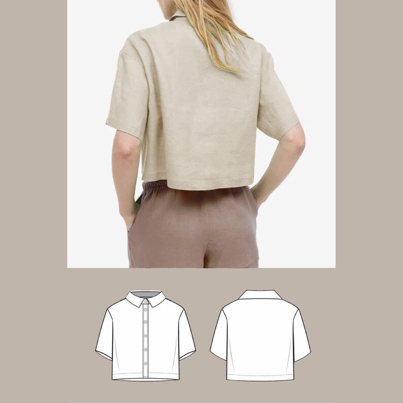 Cropped Shirt PDF Digital Sewing Pattern BUNDLE – With Over 100 ...