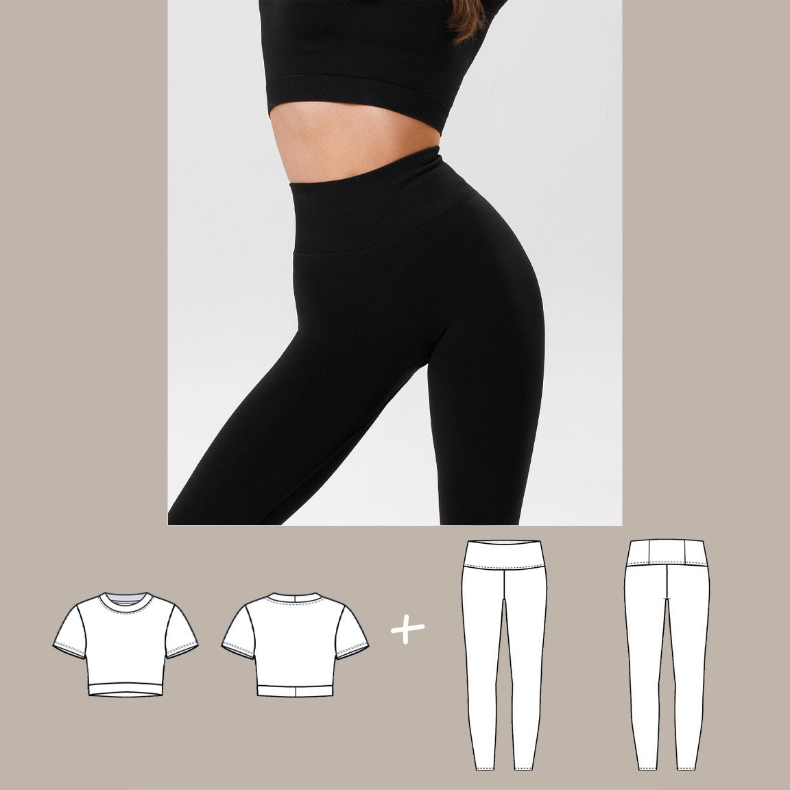 Workout Set – Activewear Bundle PDF Digital Sewing Pattern ...