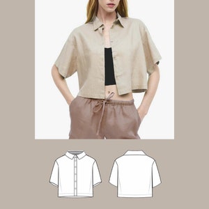 Cropped Shirt PDF Digital Sewing Pattern BUNDLE – With Over 100 ...