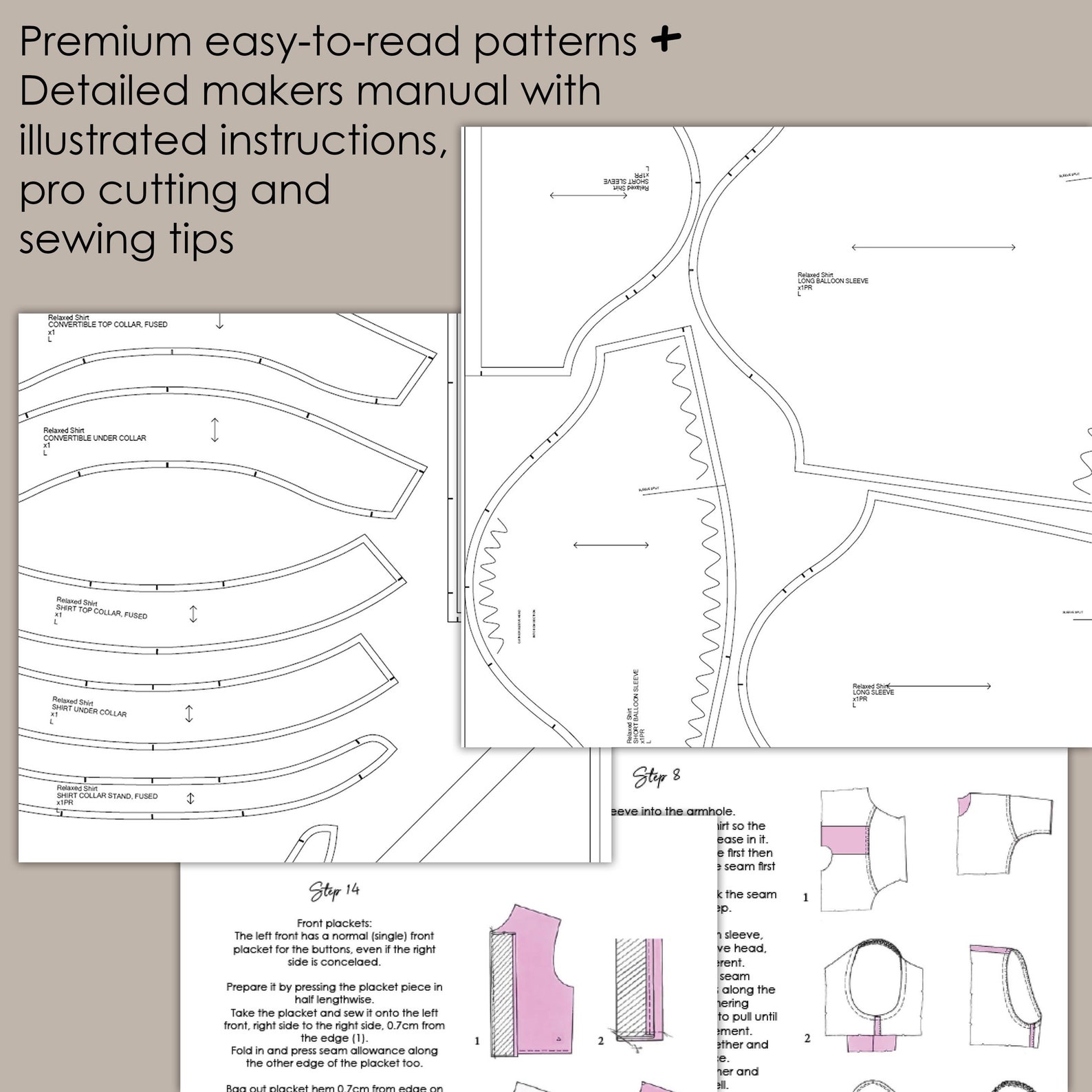 Cropped Shirt PDF Digital Sewing Pattern BUNDLE – With Over 100 ...