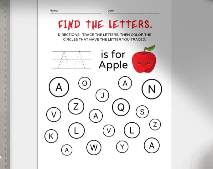 Alphabet Find the Letter Printable Worksheets - Etsy Canada