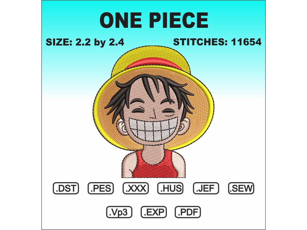 ONE PIECE Embroidery Design Anime Machine Embroidery - Etsy