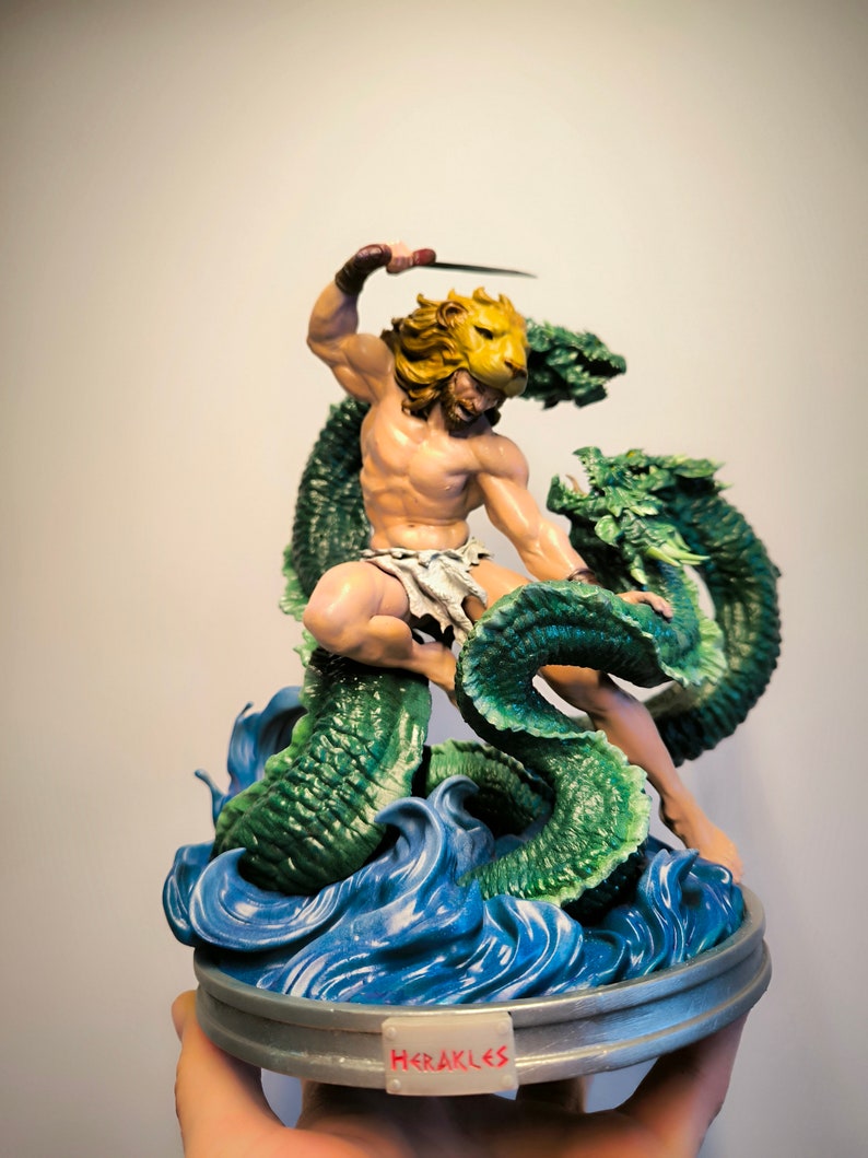 Hercules and Hydra Statue 3D Printed and Painted for Boyfriend ...