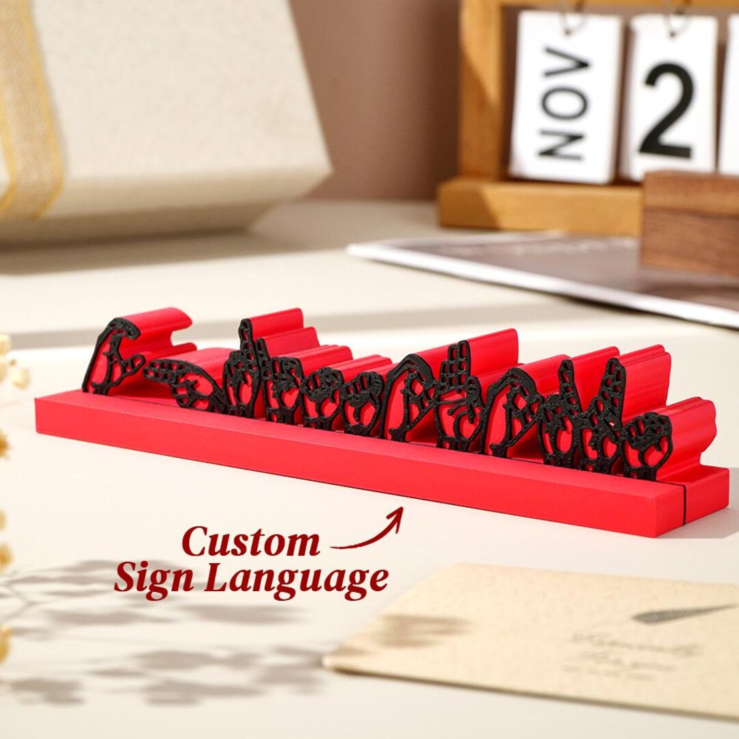 Personalized 3D Printed Sign Language Desk - Etsy UK