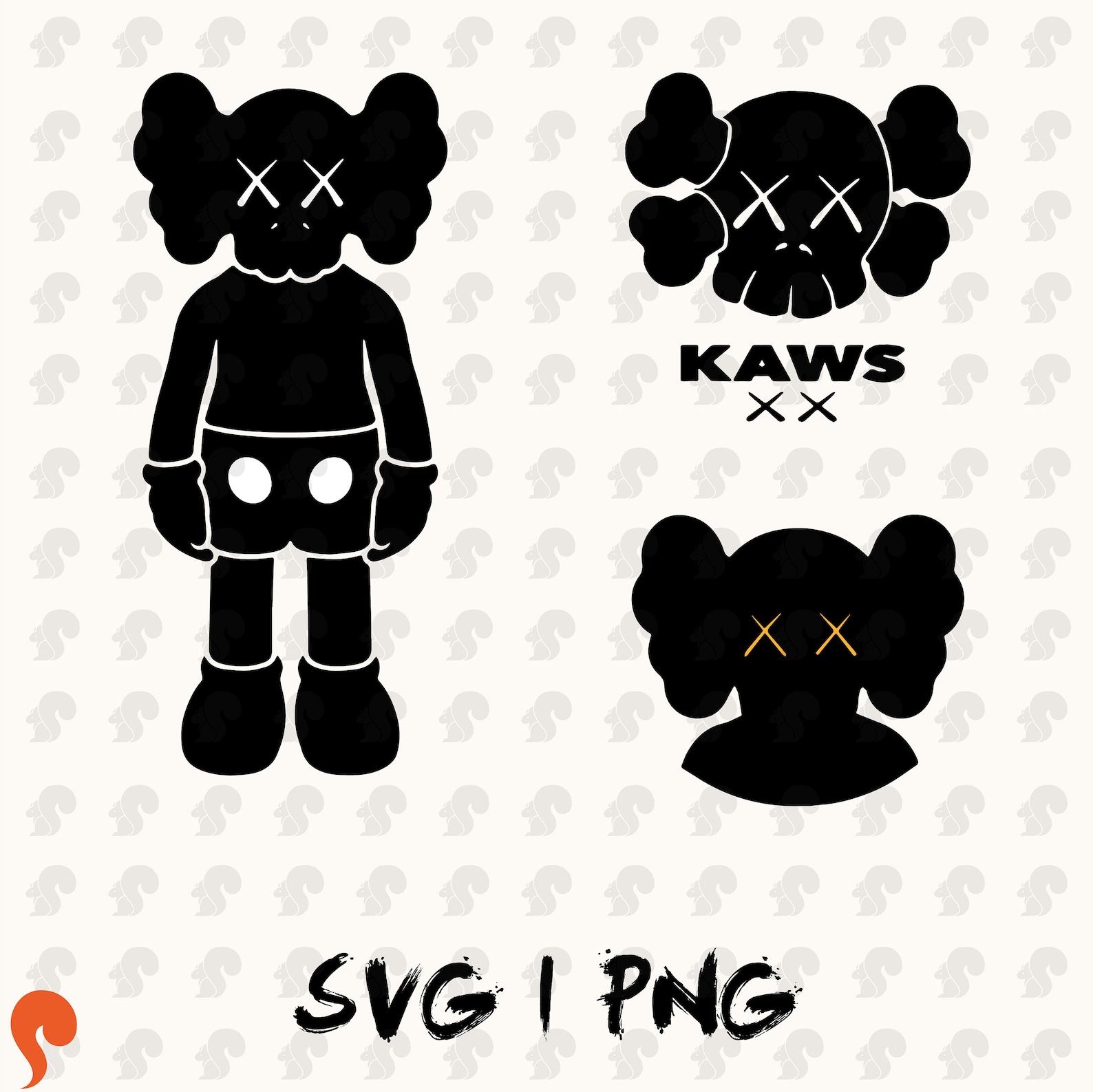 Kaws Face Svg Bundle, Kaws Skull Svg, Kaws Figure PNG, Kaws Png Svg ...
