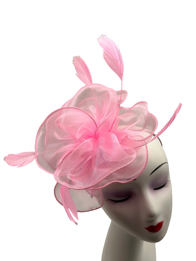 Light Pink Fascinator Hatinator With Headband and Clip, Wave Shaped ...