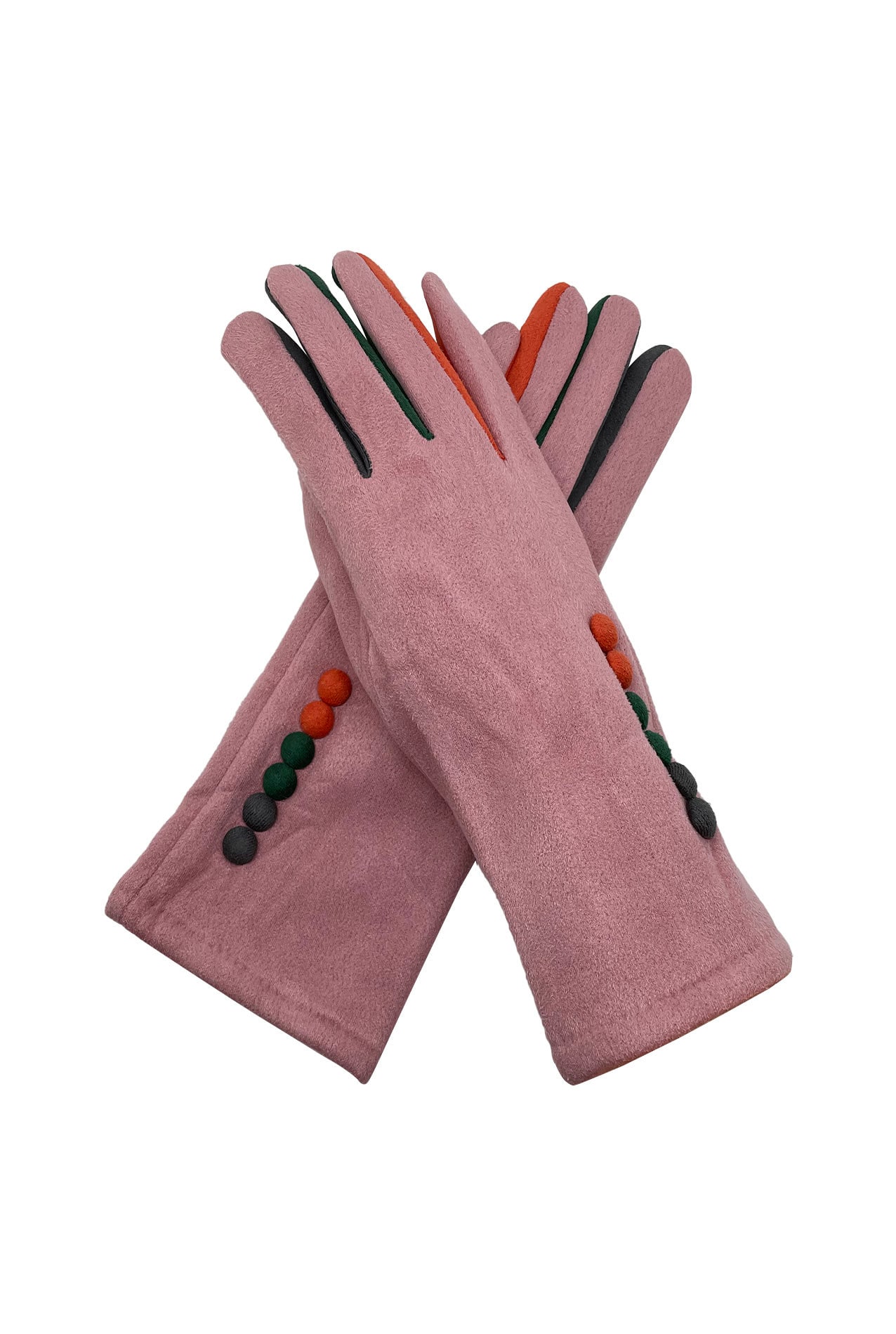 Women Button Gloves Ladies Multi Colours Gloves Touch Screen Gloves ...