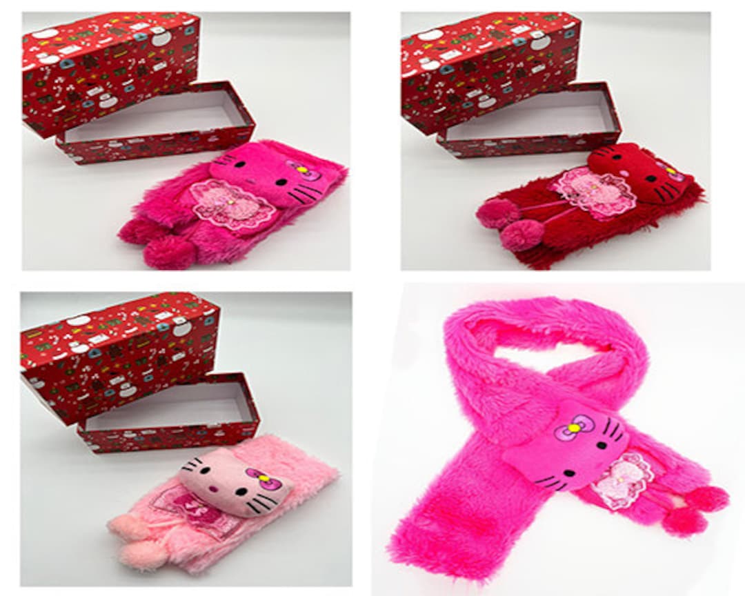 Kids Children Winter Cartoon Hello Kitty Scarf Soft Warm Faux - Etsy