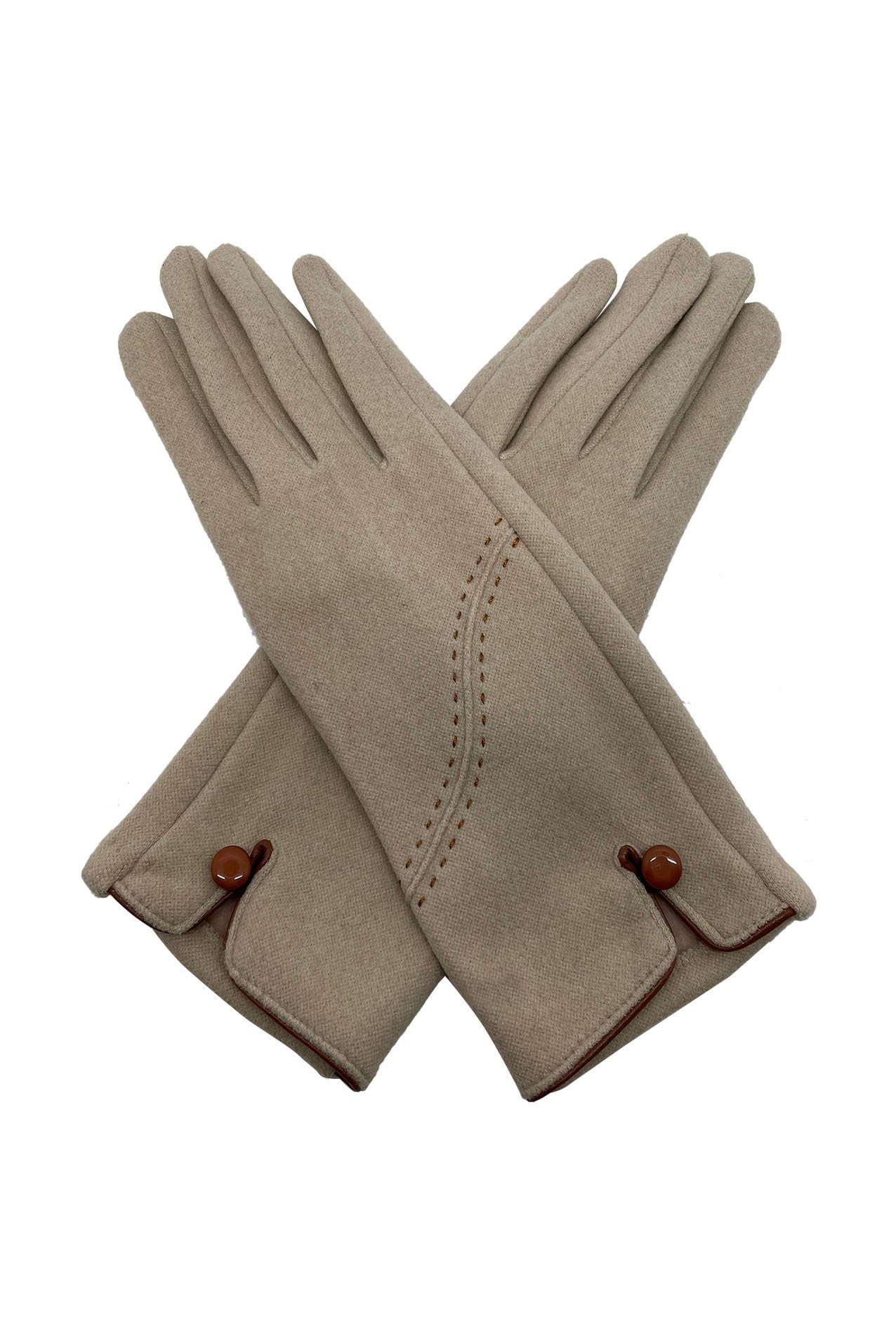 Women Button Gloves Ladies Plain Solid Colour Gloves Touch Screen ...