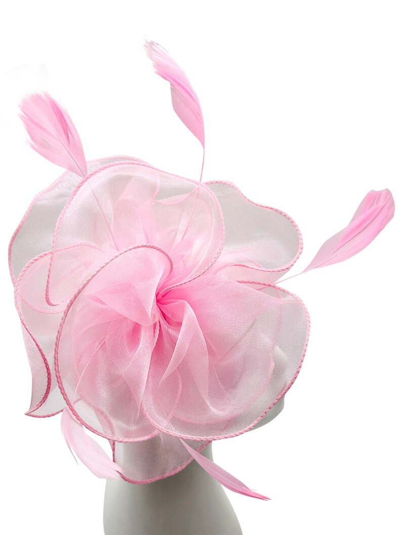 Light Pink Fascinator Hatinator With Headband and Clip, Wave Shaped ...