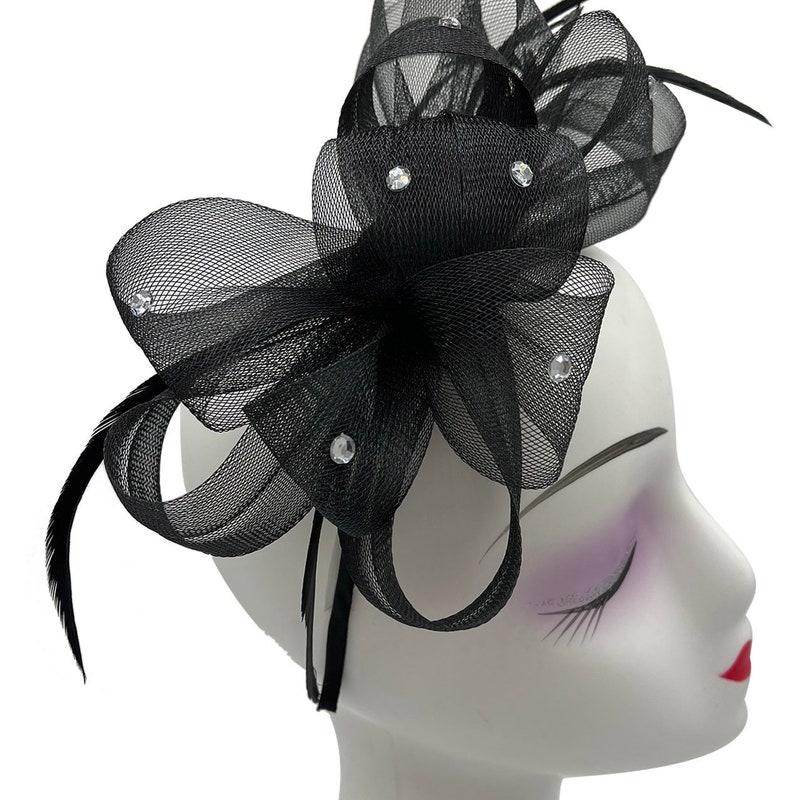 Black Fascinator - Etsy