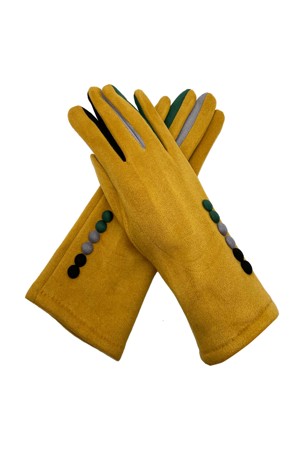 Women Button Gloves Ladies Multi Colours Gloves Touch Screen Gloves ...
