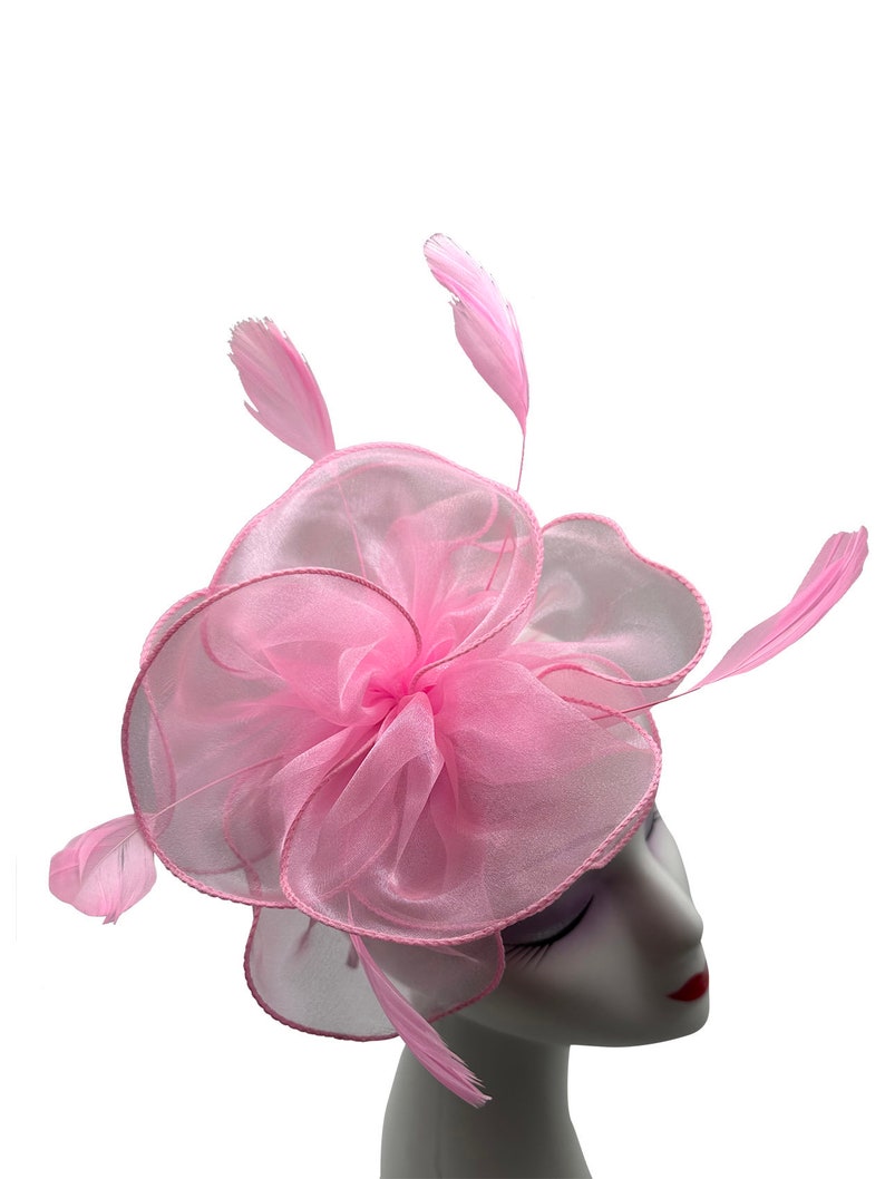 Light Pink Fascinator Hatinator With Headband and Clip, Wave Shaped ...