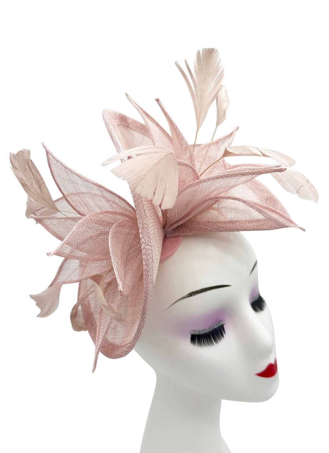 New Light Blush Pink Colour Fascinator With Flower Headband and Clip ...