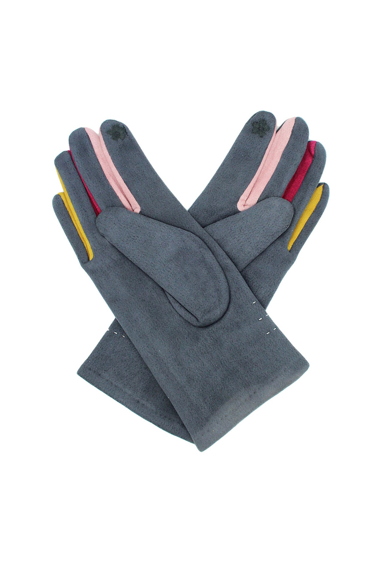 Women Button Gloves Ladies Multi Colours Gloves Touch Screen Gloves ...