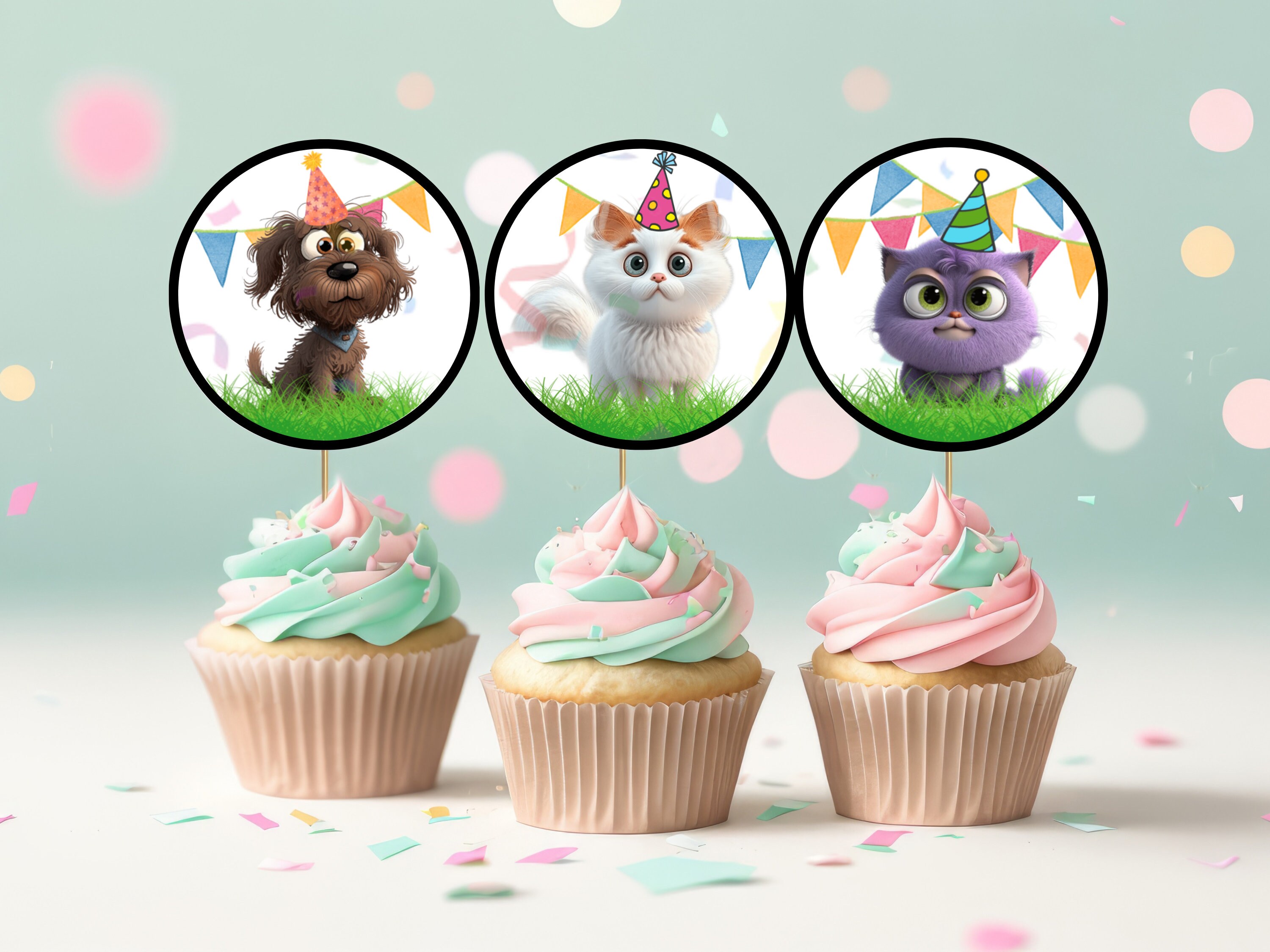 Puppy Cupcake Toppers for Adopt a Pet Party Dog Cake Decor - Etsy