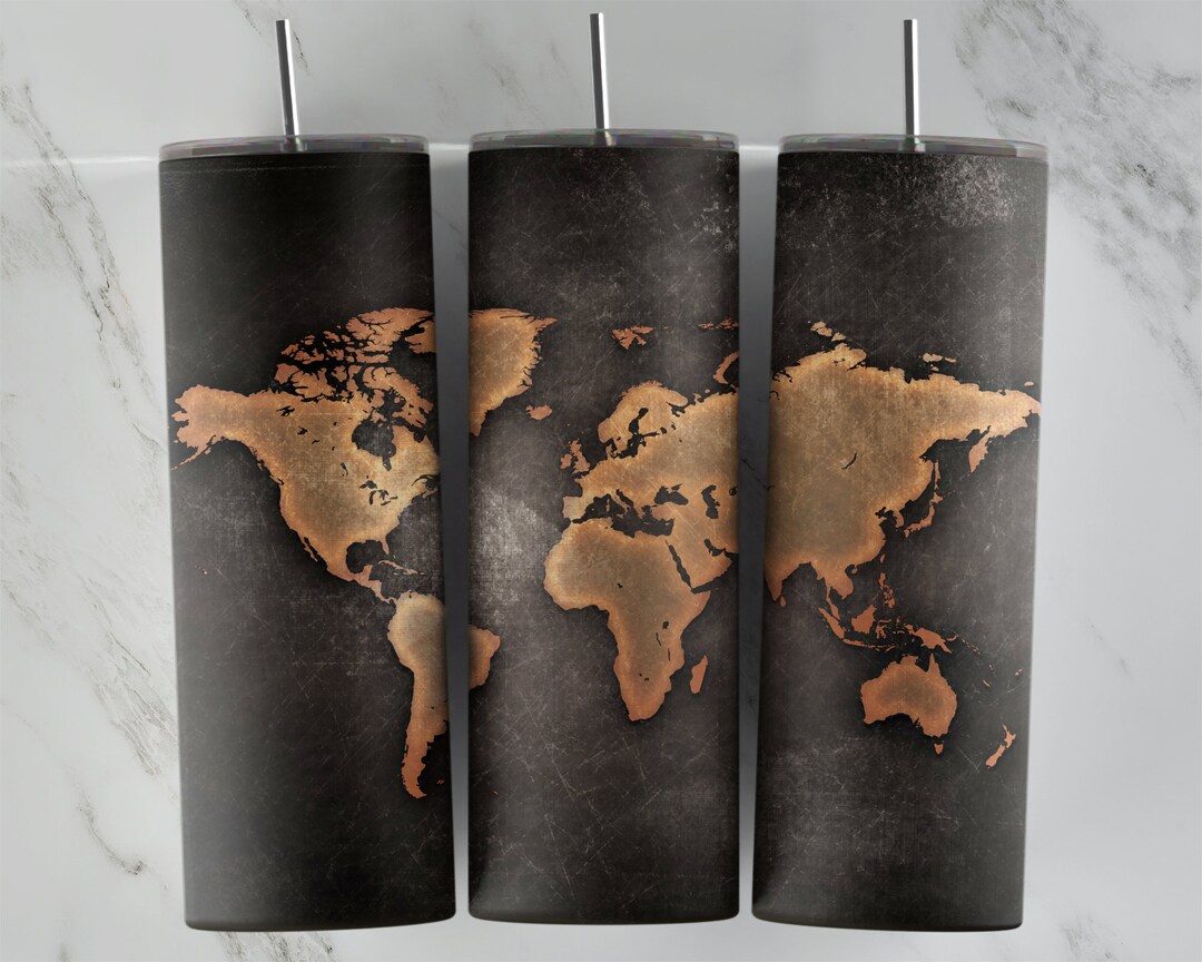 World Map Tumbler Design, 20 Oz Skinny Tumbler Design, Sublimation ...