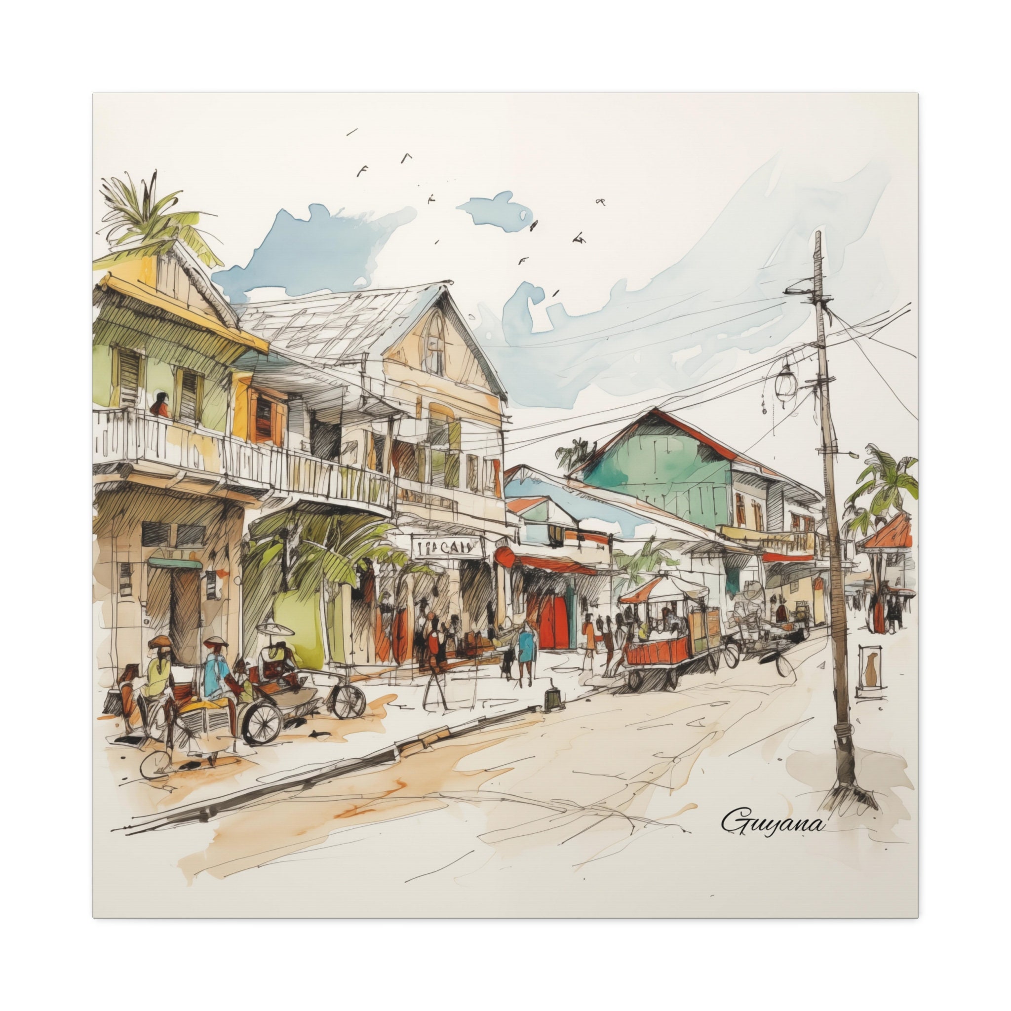 Guyana's Vibrant Spirit Comes, Guyana Sketch,street Vendor Stories ...