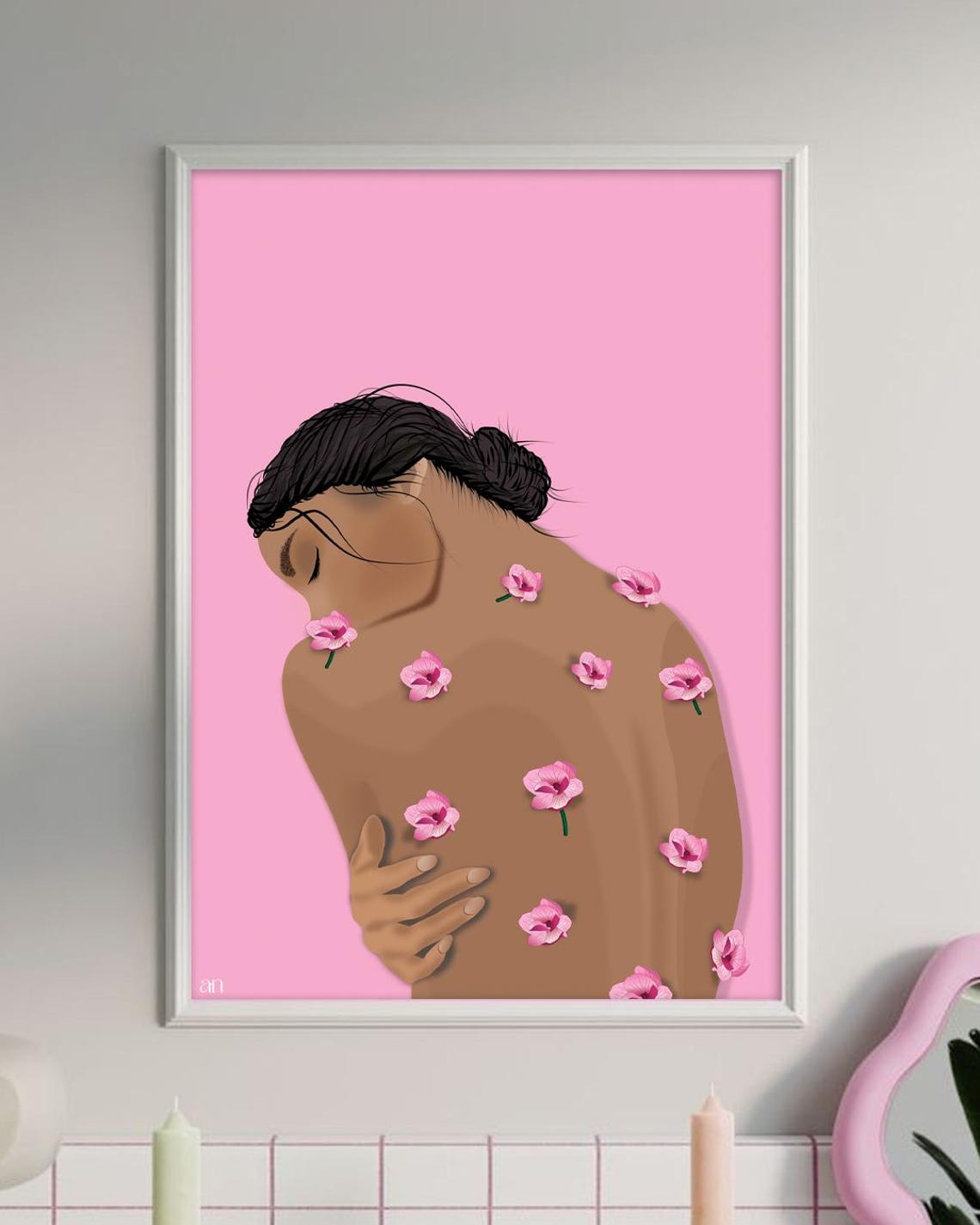 Women With Flowers Poster, Illustration Art Print - Etsy