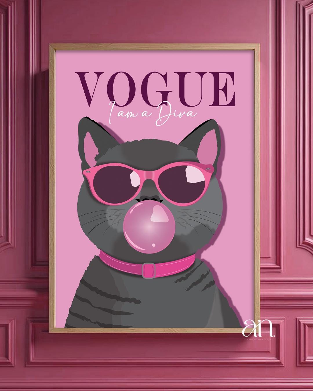 Vogue Cat | Illustration Art Print - Etsy