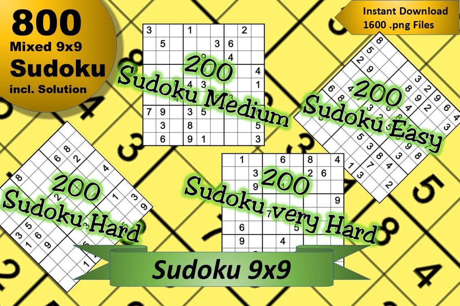 800 Sudoku Puzzles Easy to Very Hard With Solution, 800 Printable ...