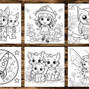 90 Mixed Kids Coloring Book Templates, Coloring Pages, Coloring Book ...