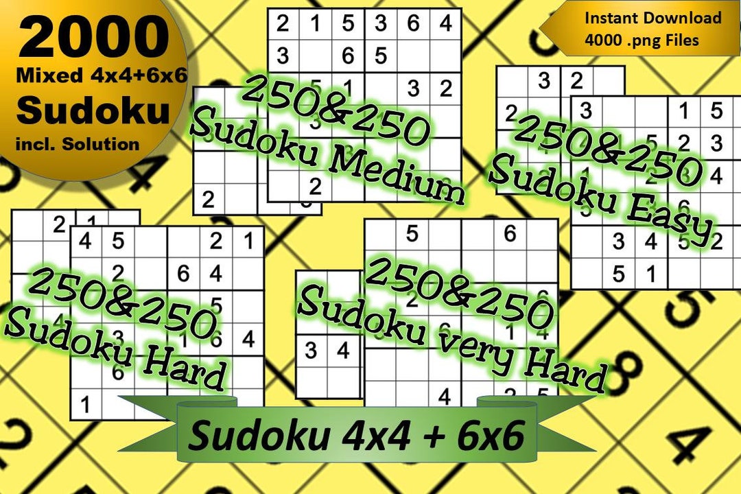 2000 Sudoku Puzzles Easy to Very Hard With Solution, 2000 Printable ...