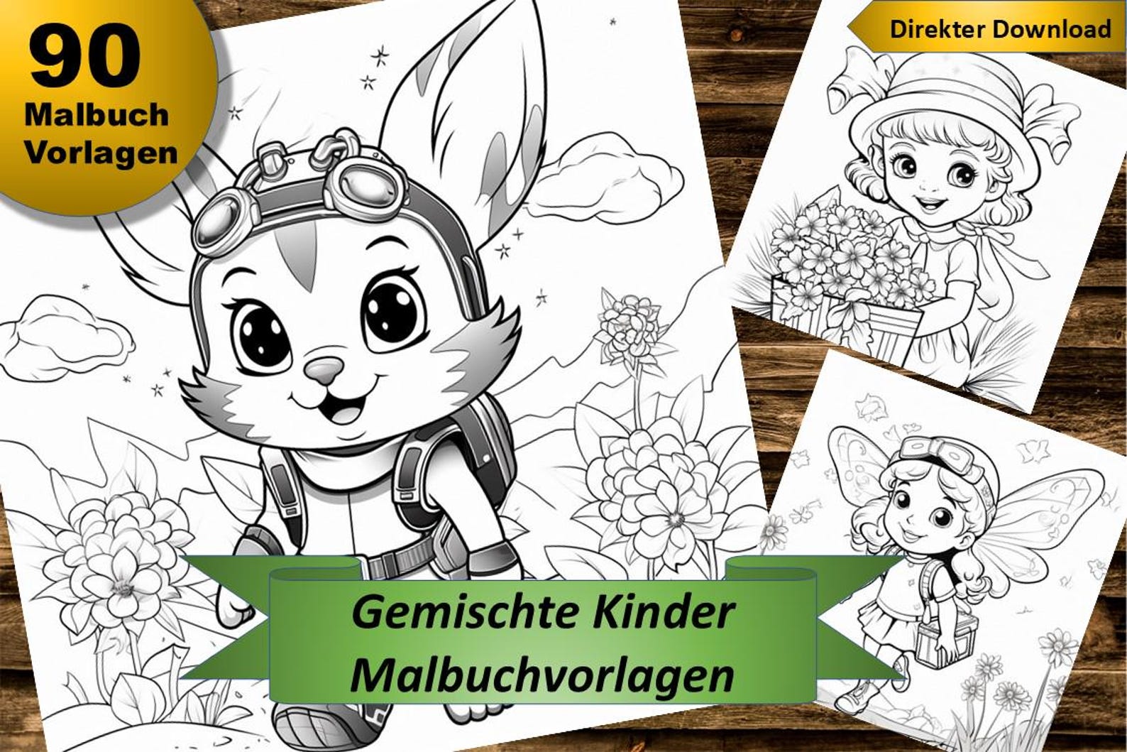 90 Mixed Kids Coloring Book Templates, Coloring Pages, Coloring Book ...
