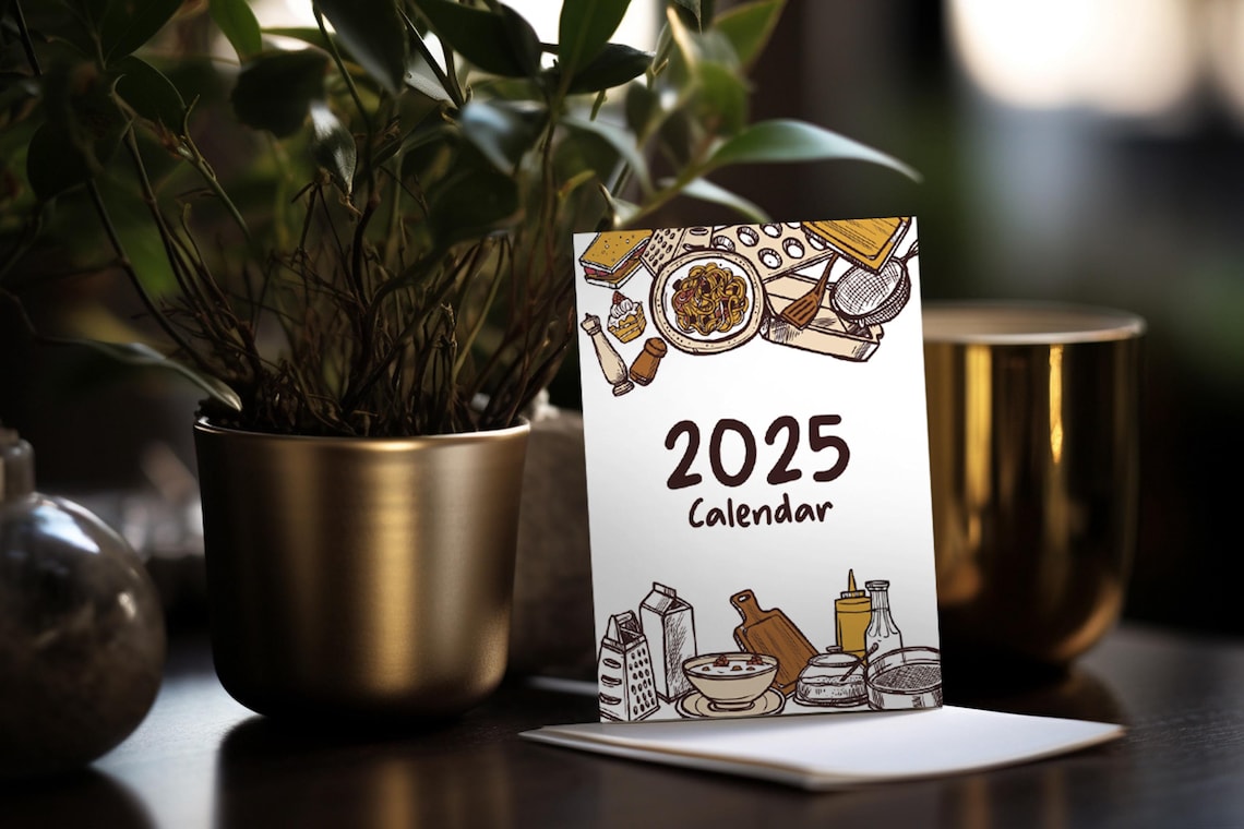 2025 Kitchen Calendar: A4 Printable (digital Download) - Etsy