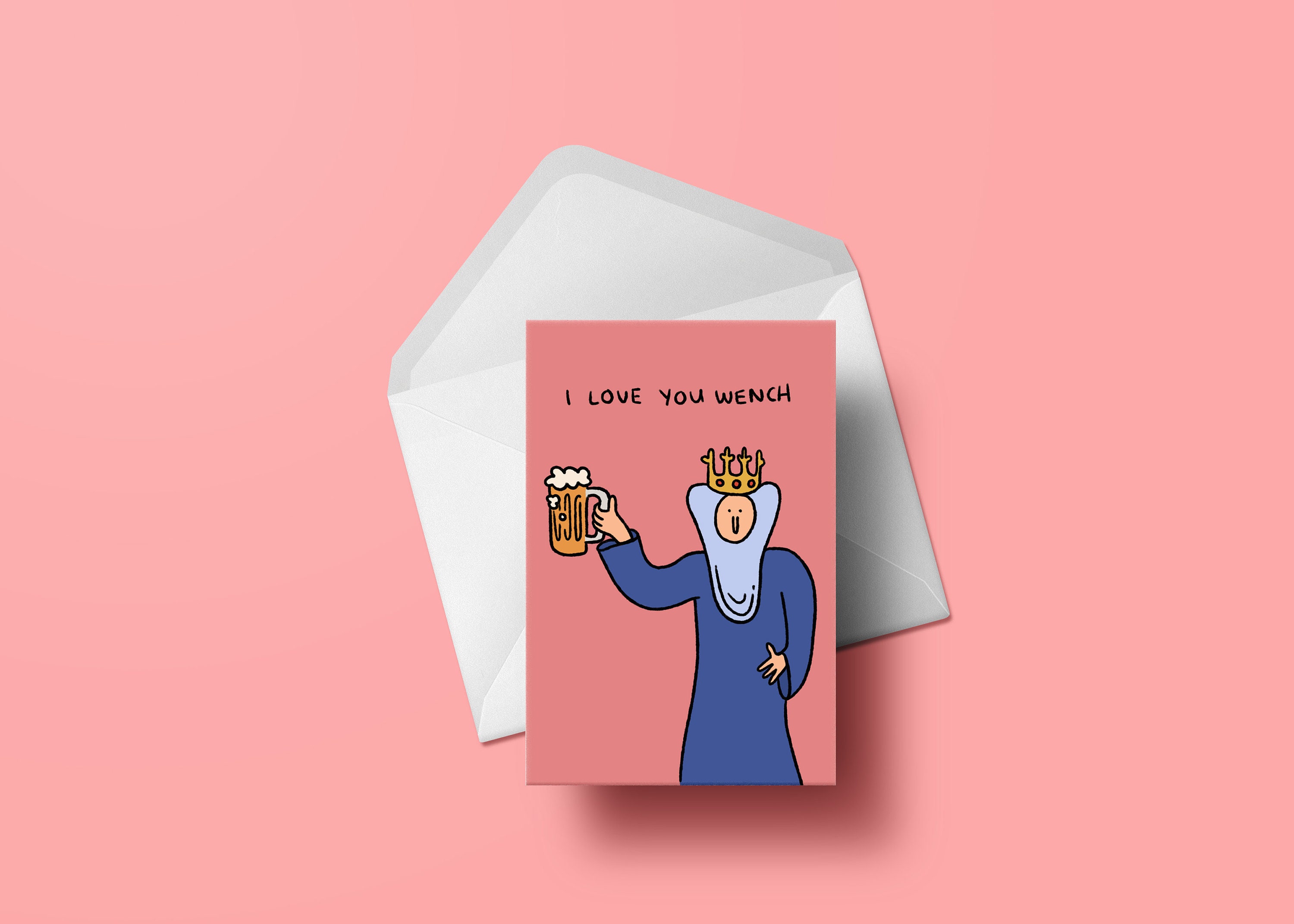 Medieval Wench Valentines Card Etsy Uk