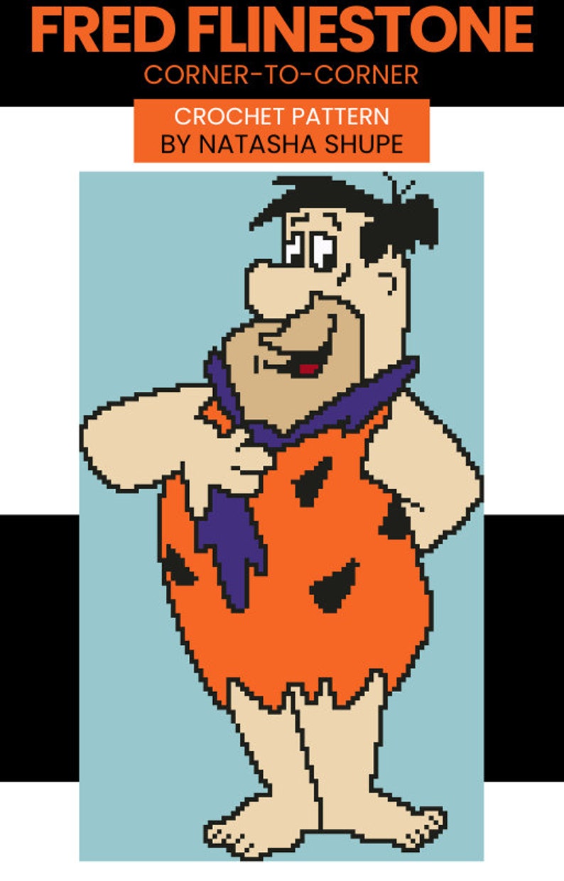 Fred Flintstone C2C Crochet Pattern - Etsy